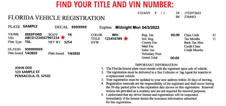 Order an Electronic Title - Tax Collector of Escambia County